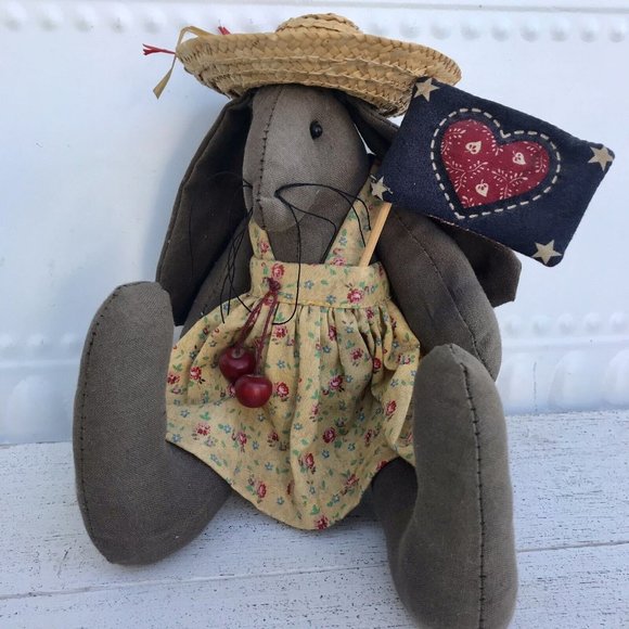 Holiday | Rare Handmade Primitive Style Cloth Rabbit Bunny Americana ...